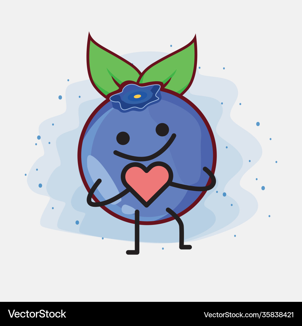 Cute blueberry character Royalty Free Vector Image