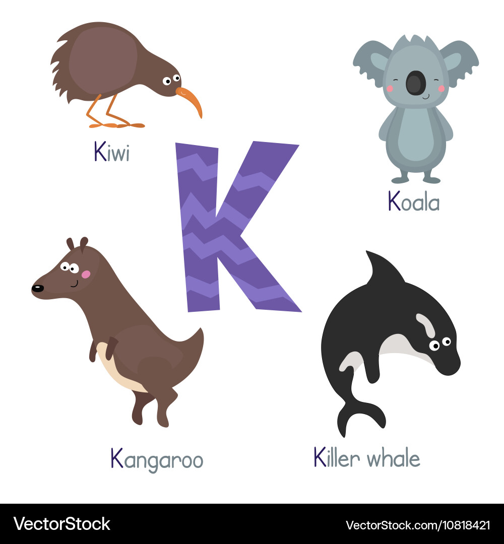 Cute zoo alphabet Royalty Free Vector Image - VectorStock