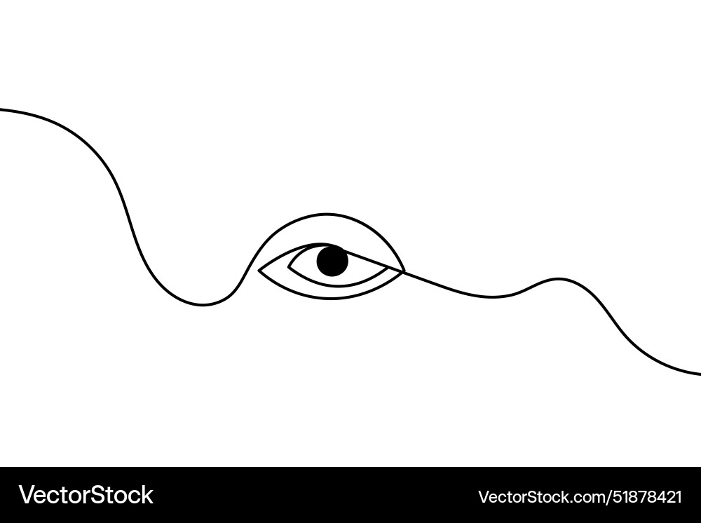 Eye continuous one line drawing Royalty Free Vector Image