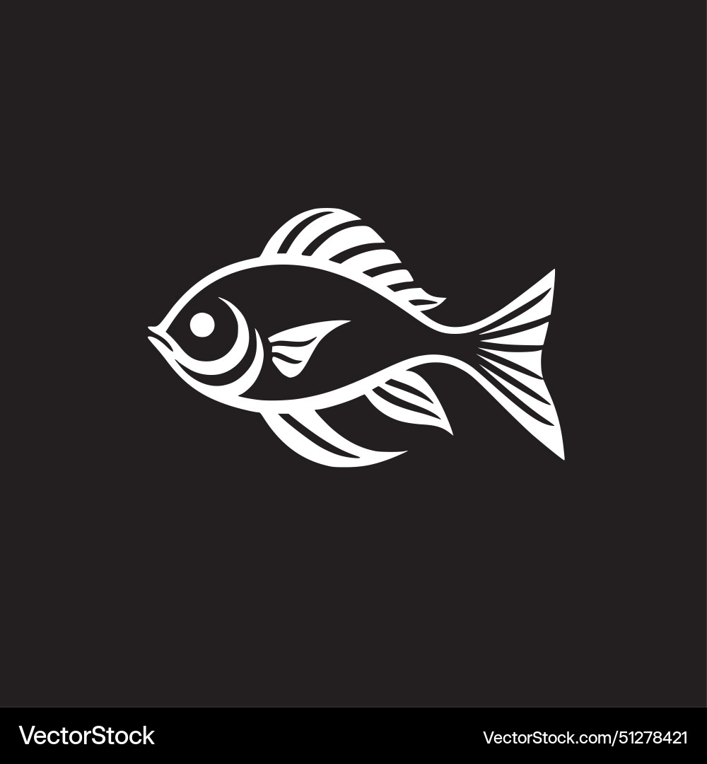 Fish - minimalist and flat logo Royalty Free Vector Image
