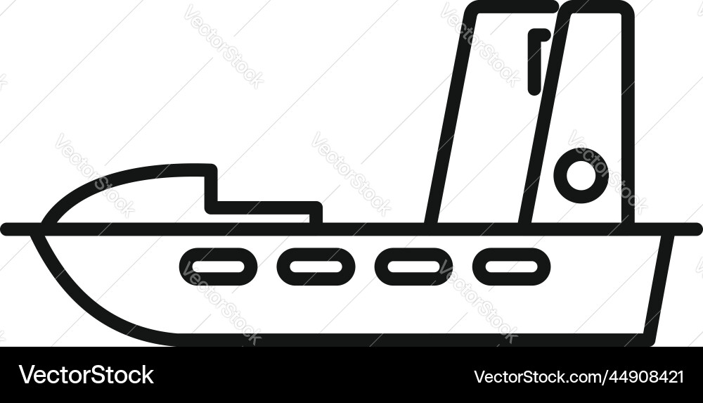 Lifeboat icon outline sea boat Royalty Free Vector Image