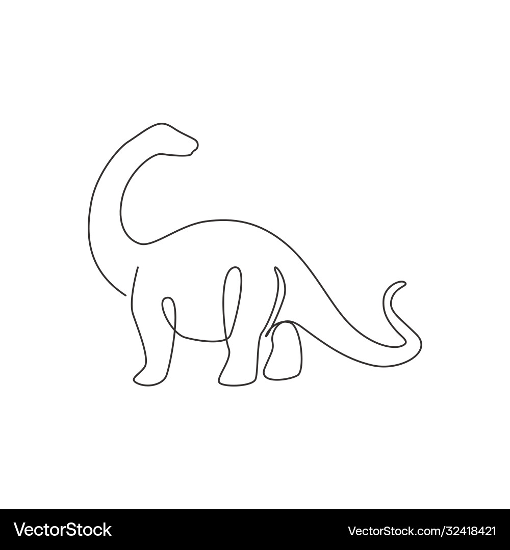 Single Dinosaur Line Art Royalty Free Vector Image