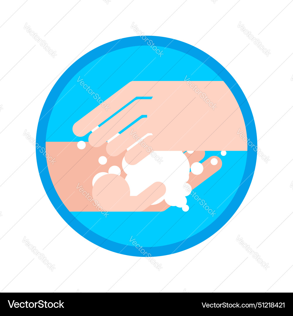 Washing hands with soap sign to wash symbol Vector Image