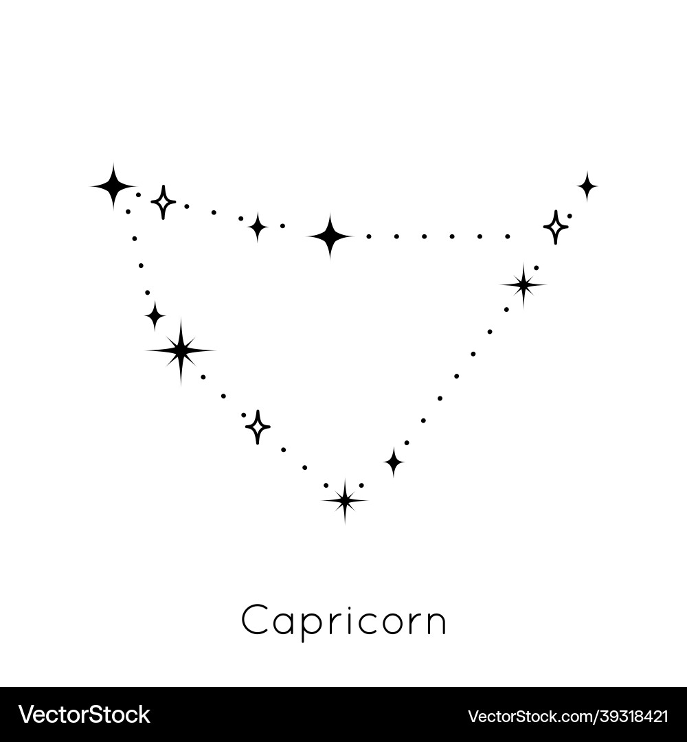 Zodiac constellation sign capricorn celestial Vector Image