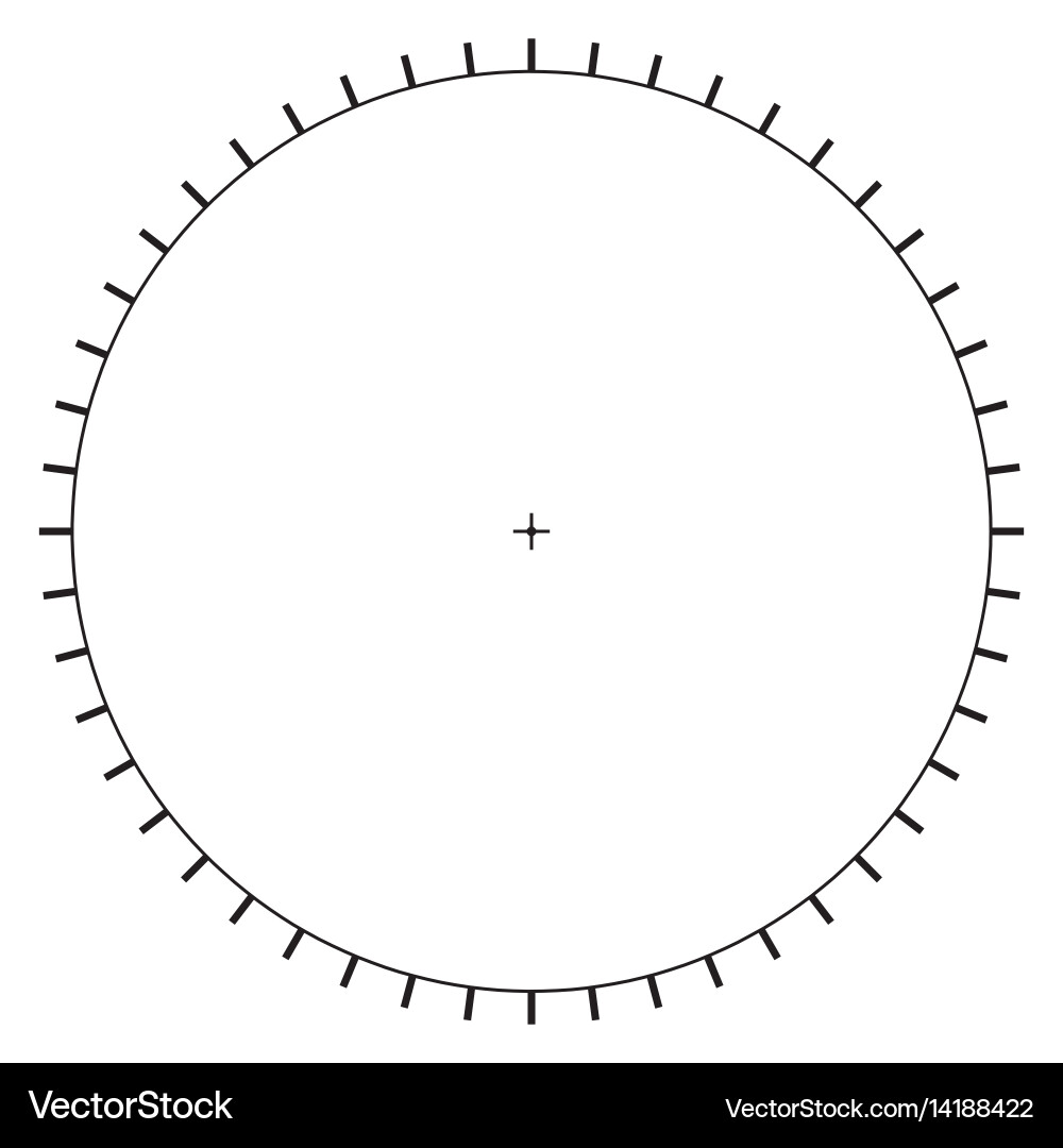 Blank polar graph paper - protractor pie chart Vector Image
