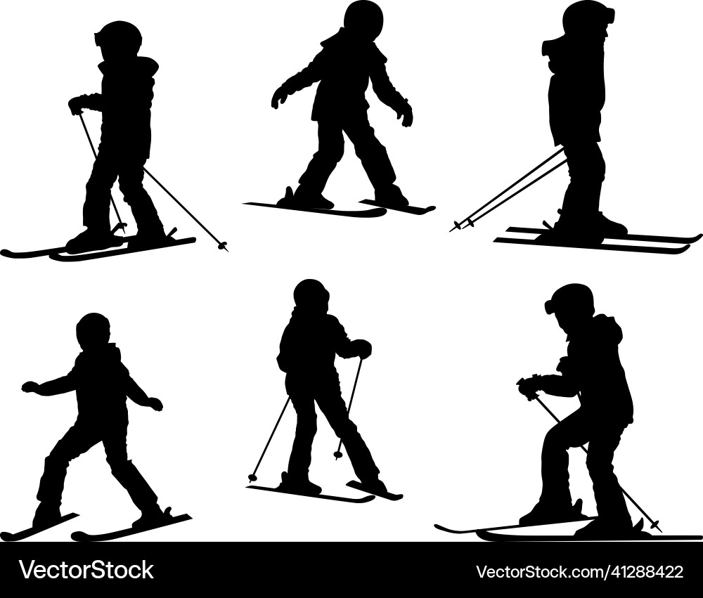 Child skiing Royalty Free Vector Image - VectorStock