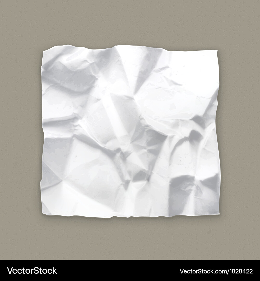 Crumpled paper Royalty Free Vector Image - VectorStock