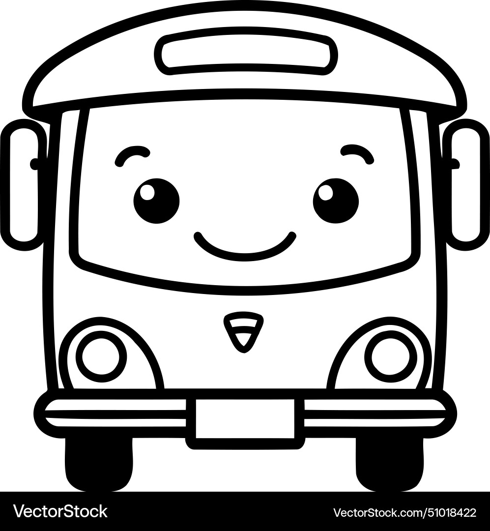Cute bus cartoon character in flat design style Vector Image