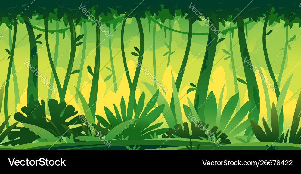Dense Tropical Rainforest Background Royalty Free Vector