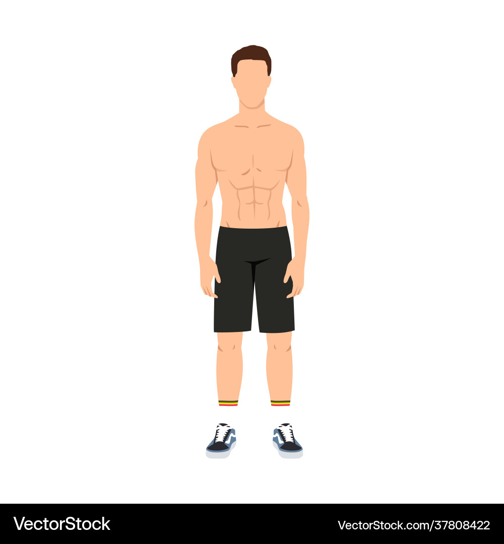 Fitness model trainer man standing Royalty Free Vector Image