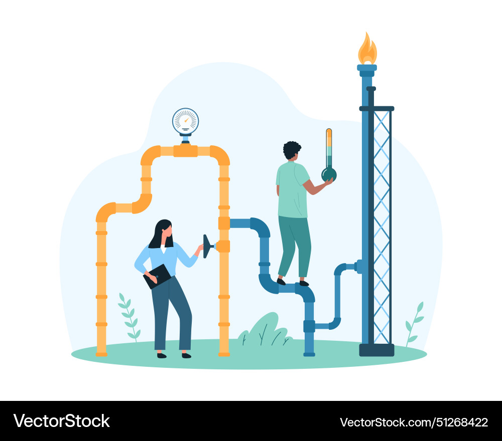 Gas pipeline system inspection on pipe safety Vector Image