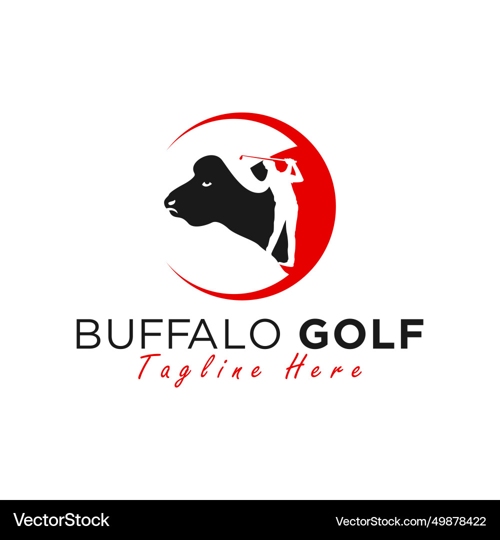 Golf bull sport logo design Royalty Free Vector Image