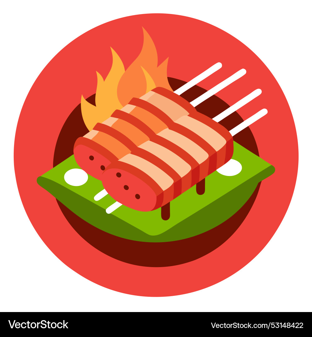 Grilled pork in thai style Royalty Free Vector Image