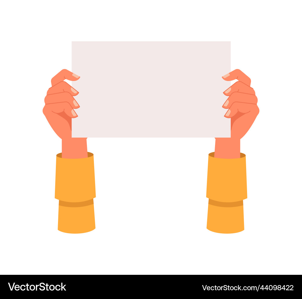 Hand holding empty protester placard Royalty Free Vector