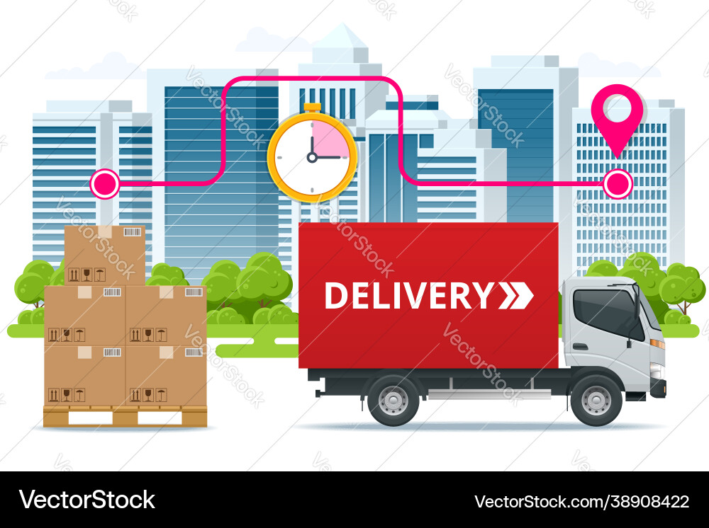 Isometric logistics and delivery concept Vector Image