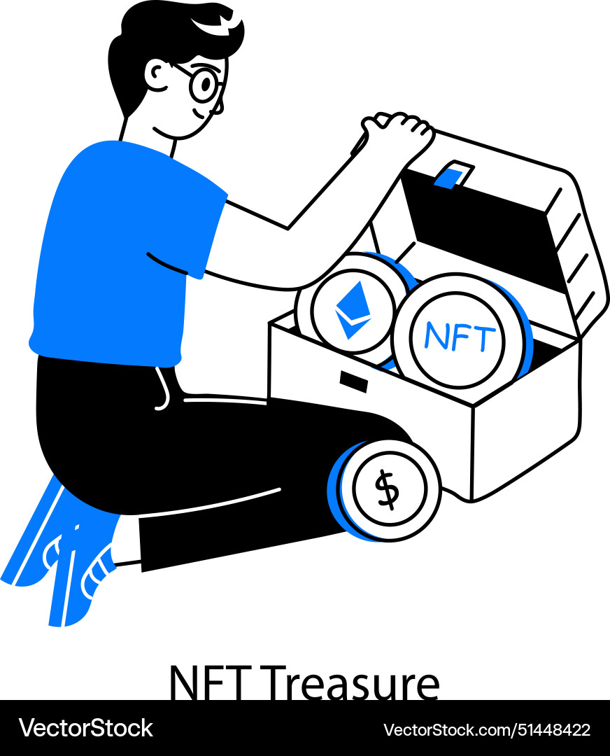 Nft treasure Royalty Free Vector Image - VectorStock