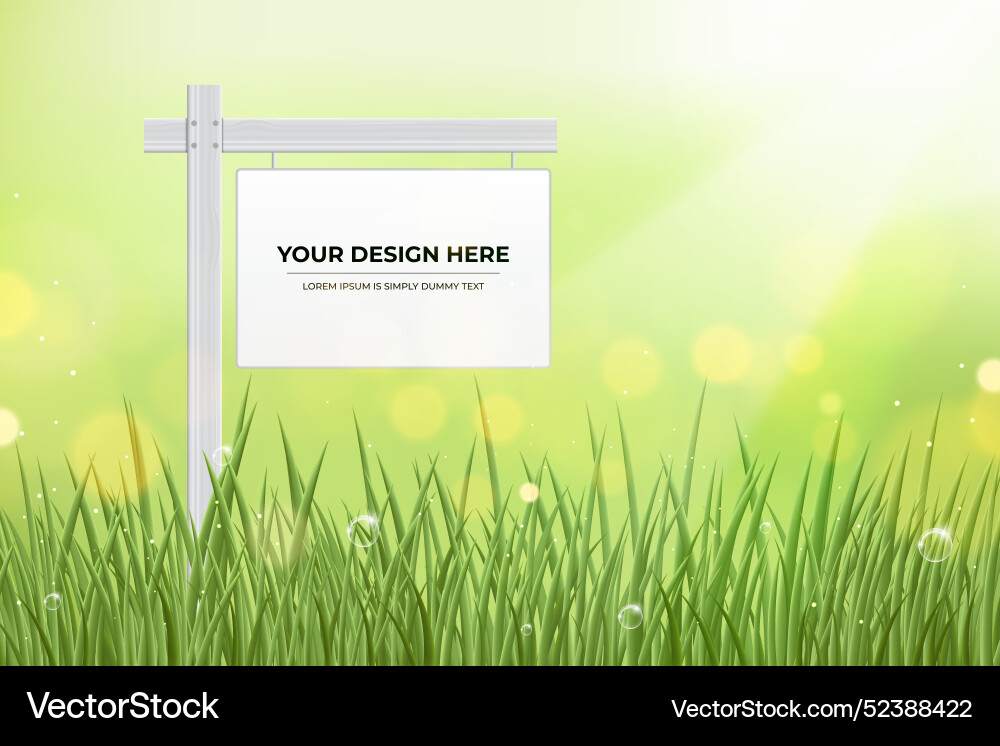 Realistic yard sign Royalty Free Vector Image - VectorStock