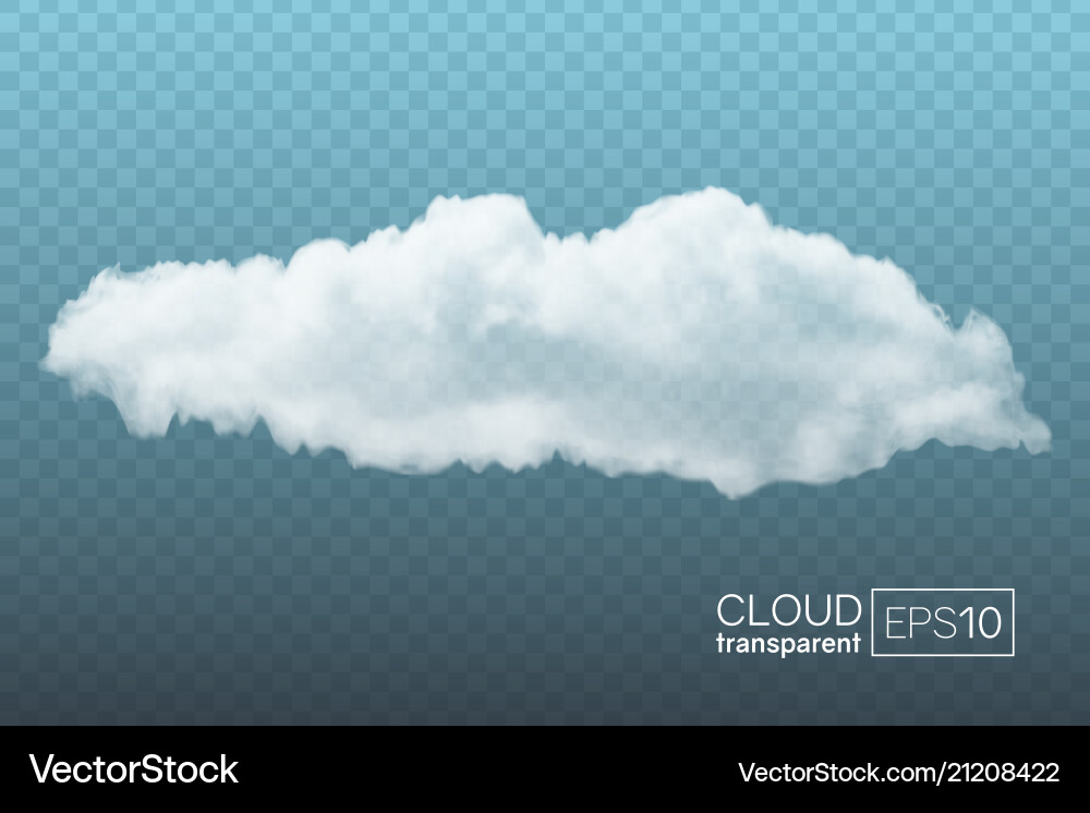 Transparent realistic cloud Royalty Free Vector Image