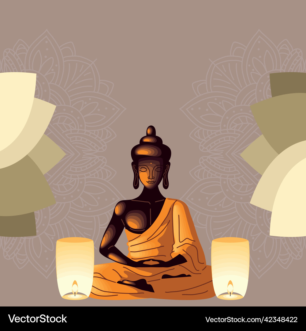 Vesak buddha sculpture Royalty Free Vector Image