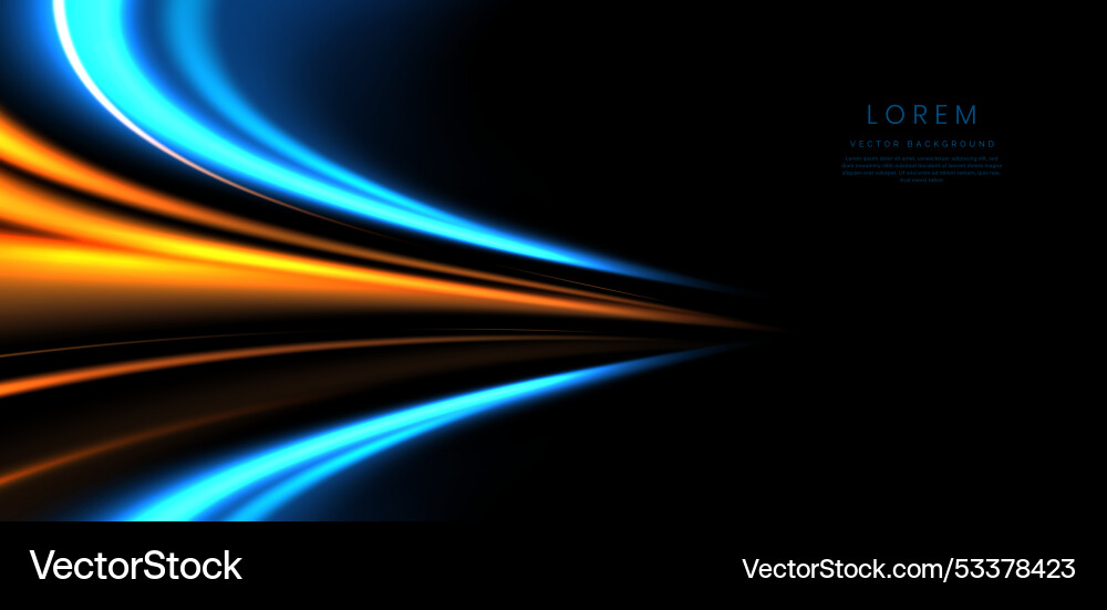 Abstract elegant glowing blue and orange curve Vector Image