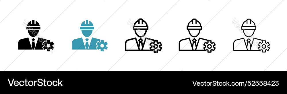 Civil engineer icon set on white background Vector Image