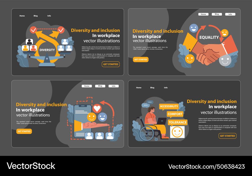 Diversity and inclusion set flat Royalty Free Vector Image