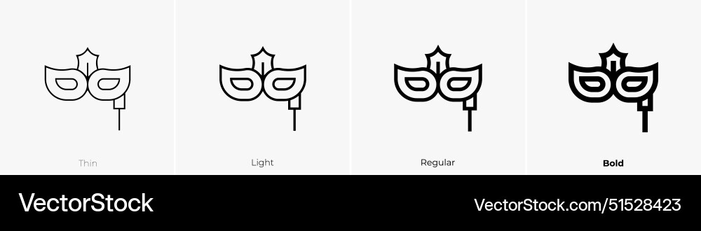 Eye mask icon thin light regular and bold style Vector Image