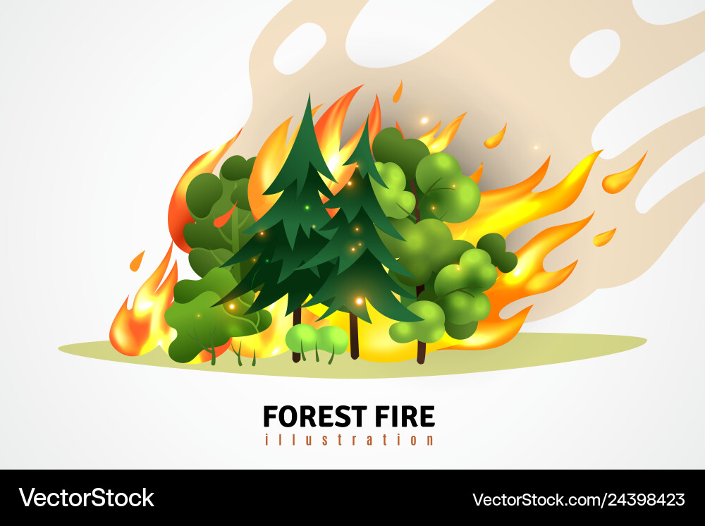 Forest fire cartoon Royalty Free Vector Image - VectorStock