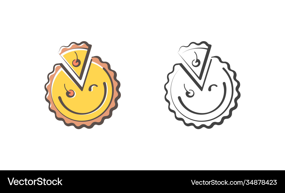 Funny pie logo Royalty Free Vector Image - VectorStock