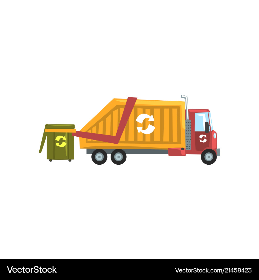 Garbage truck waste recycling Royalty Free Vector Image