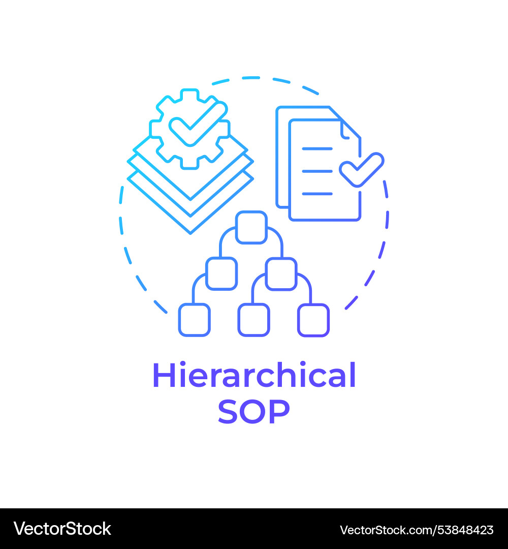 Hierarchical sop blue gradient concept icon Vector Image