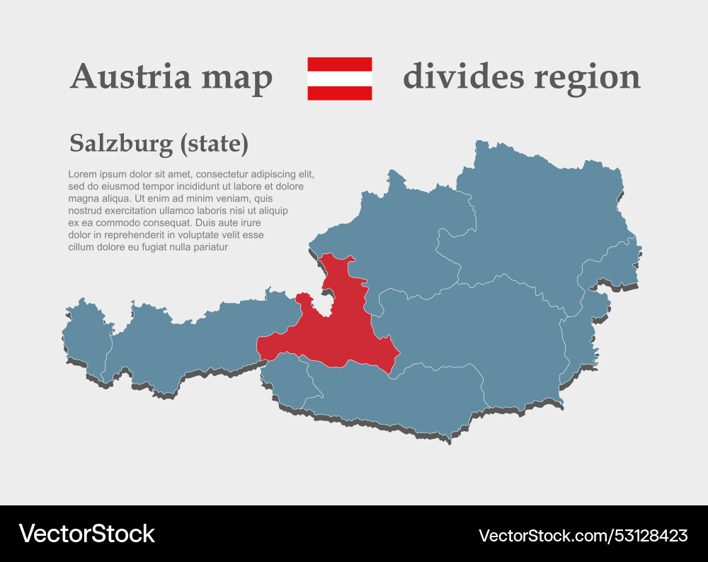 Map austria state salzburg Royalty Free Vector Image