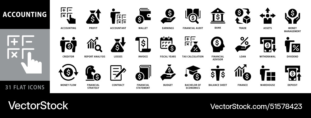 Taxes and accounting icon Royalty Free Vector Image