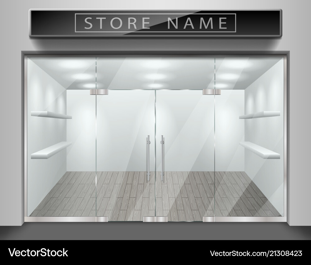 Template for advertising store front facade Vector Image