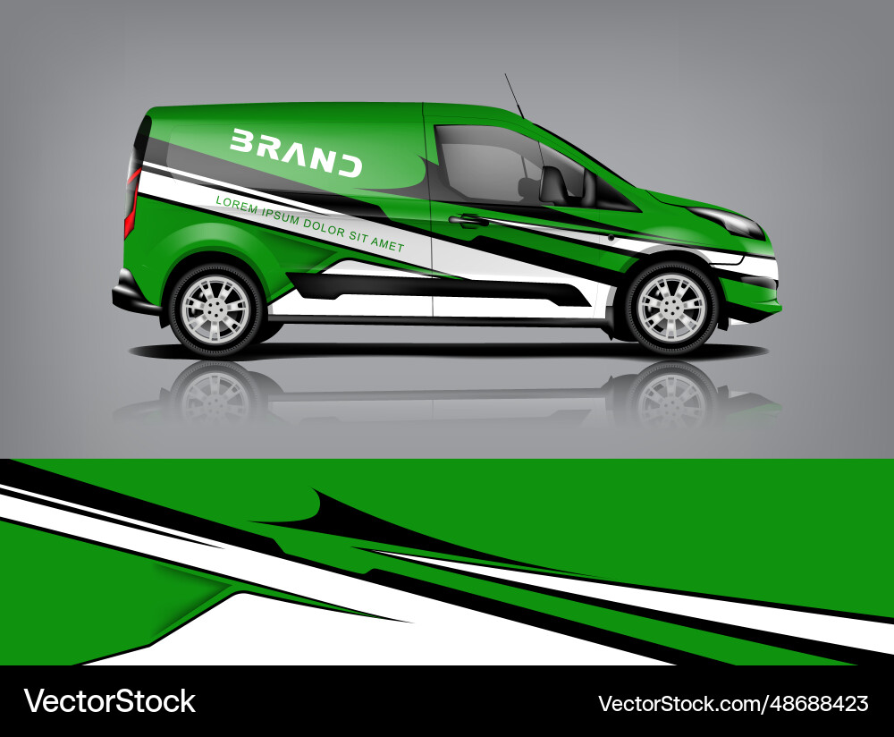 Van wrap design sticker and decal Royalty Free Vector Image