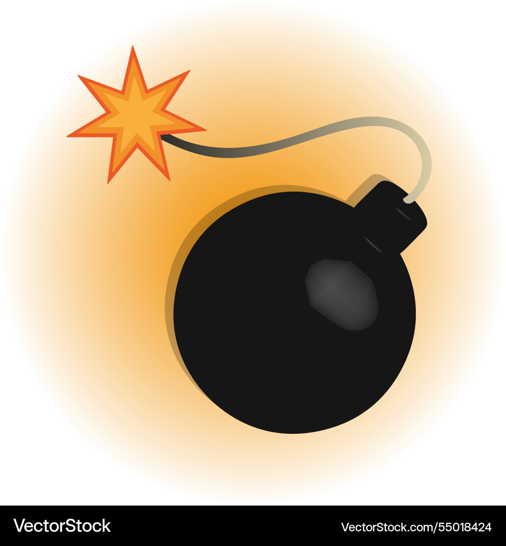 3d bomb wick and explosion icon Royalty Free Vector Image