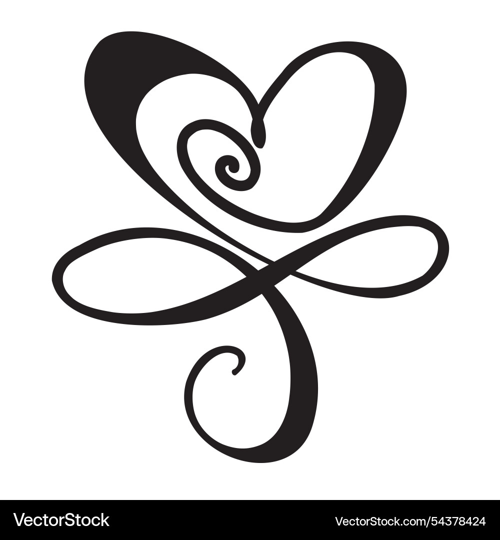 Continuous heart one line art love Royalty Free Vector Image
