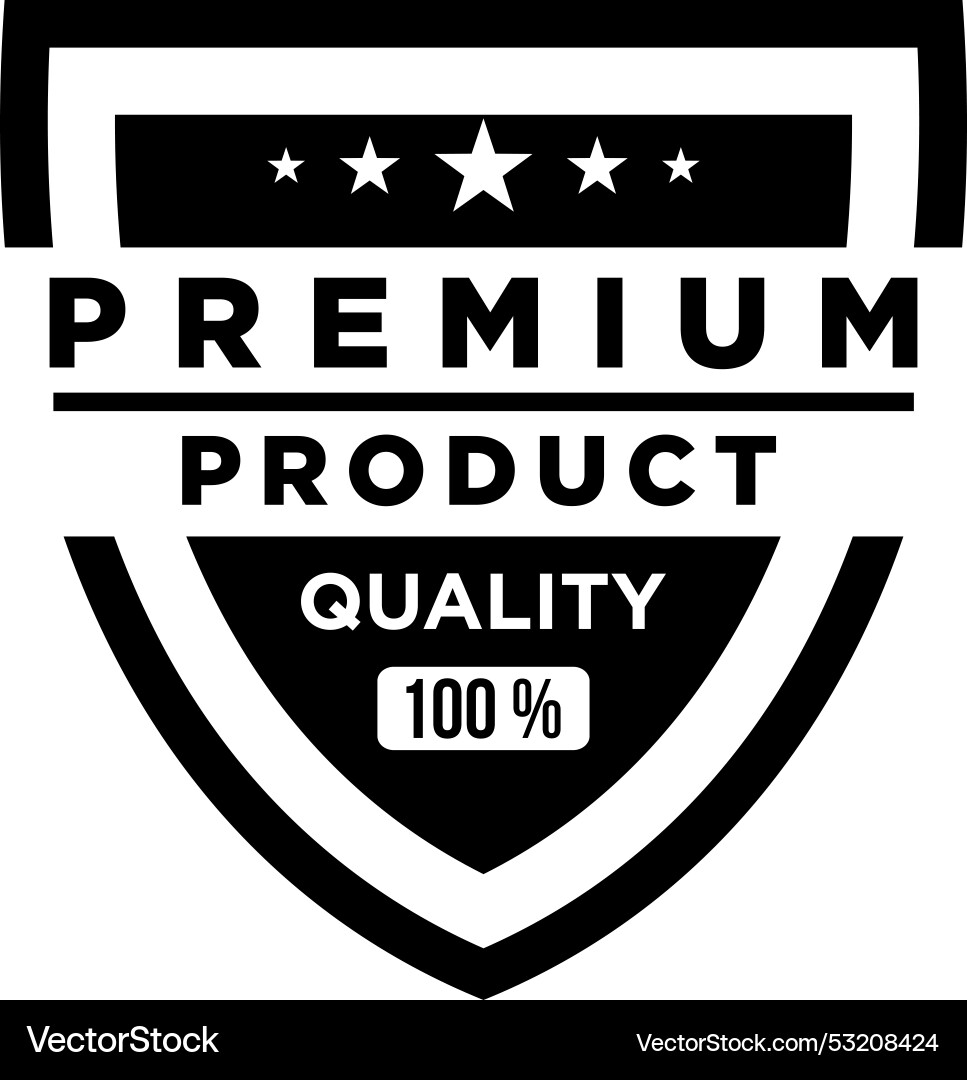 Creative 100 premium quality products shield Vector Image