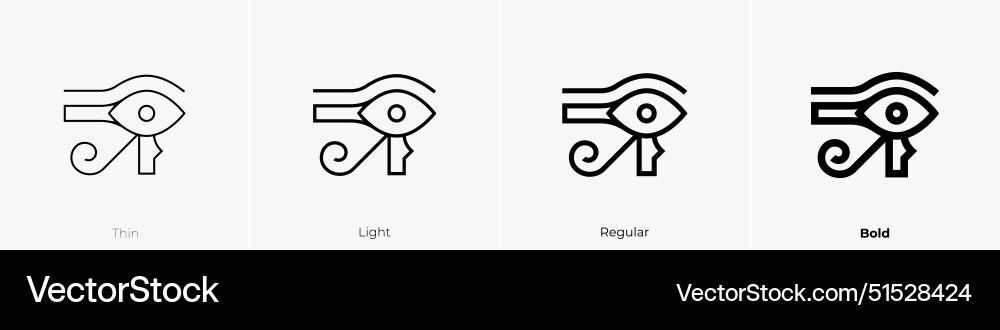 Eye of ra icon thin light regular and bold style Vector Image