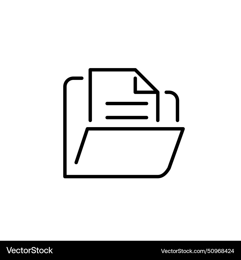 File management symbol open folder with a file Vector Image