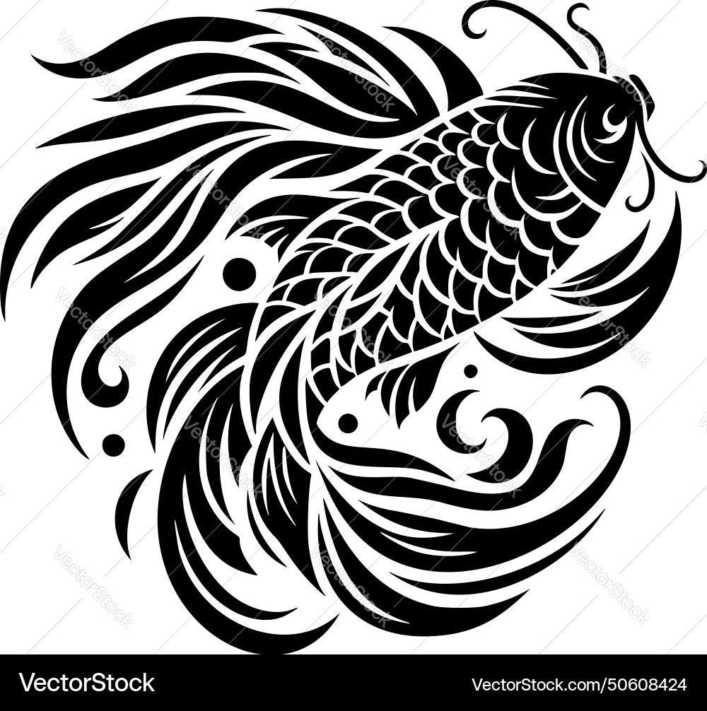 Geometric koi fish artwork Royalty Free Vector Image