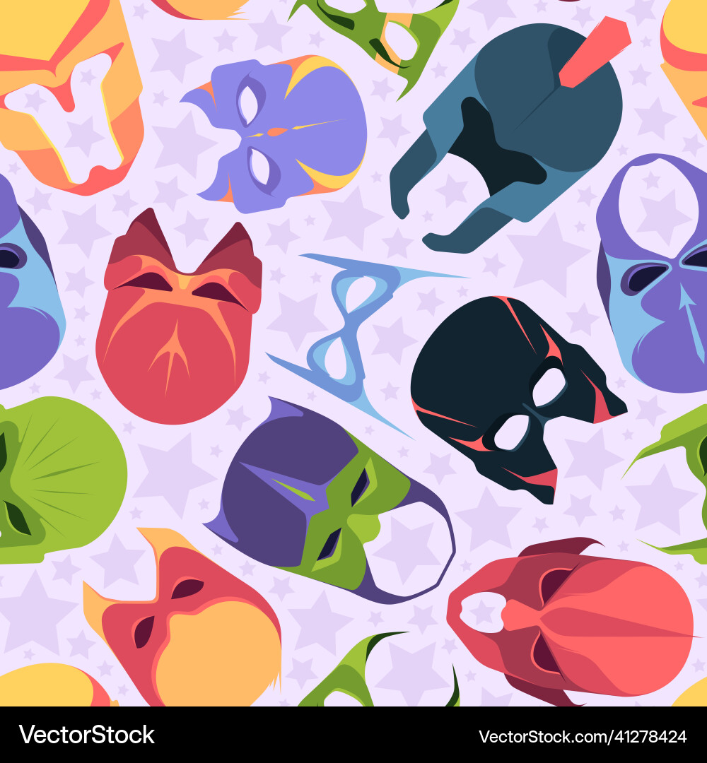 Hero mask pattern decorative pictures Royalty Free Vector