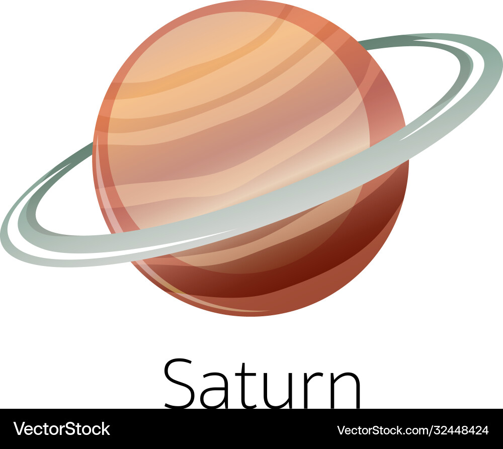 Isolated saturn on white background Royalty Free Vector