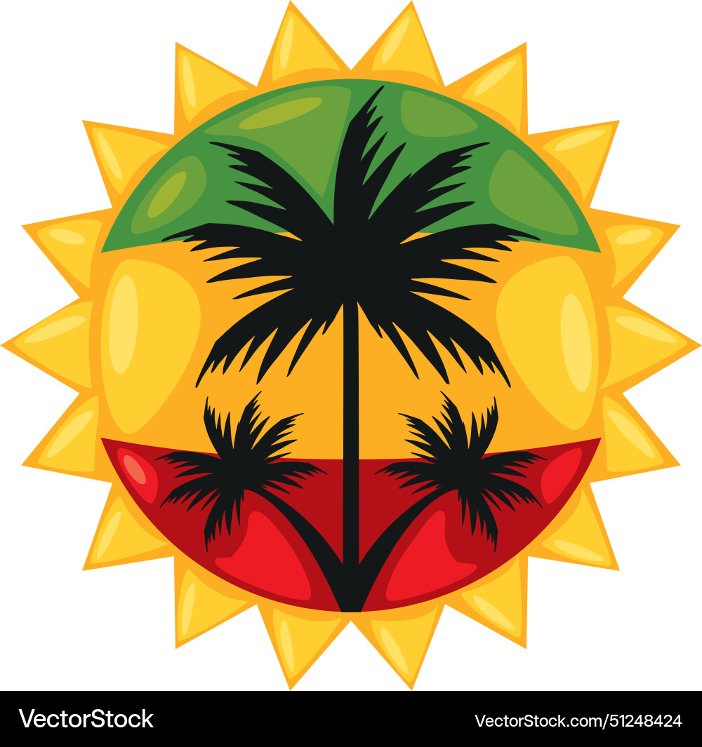 Reggae flag label Royalty Free Vector Image - VectorStock