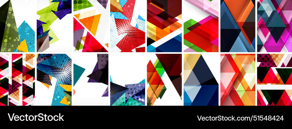 Triangles and circles abstract shapes templates Vector Image