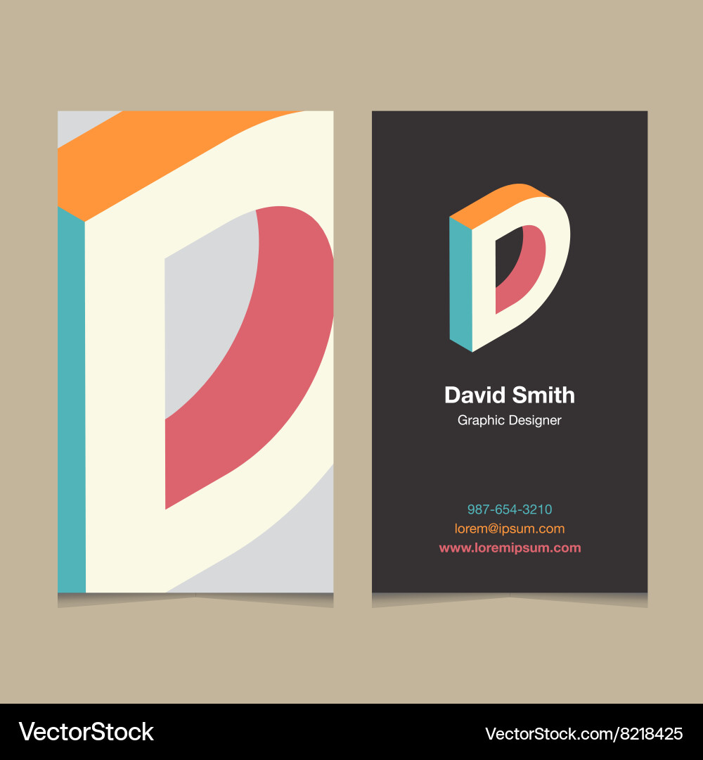 Business card letter d Royalty Free Vector Image