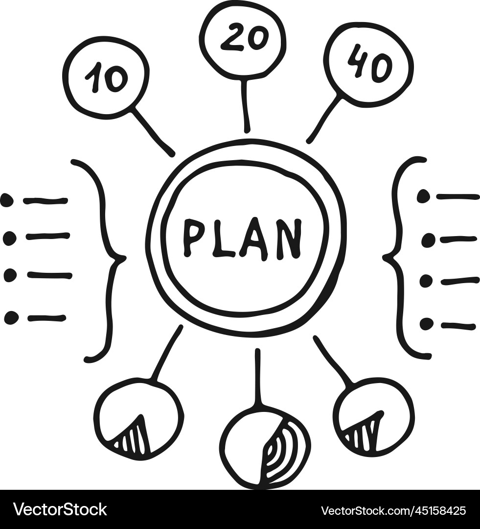 Business plan strategy icon management diagram Vector Image