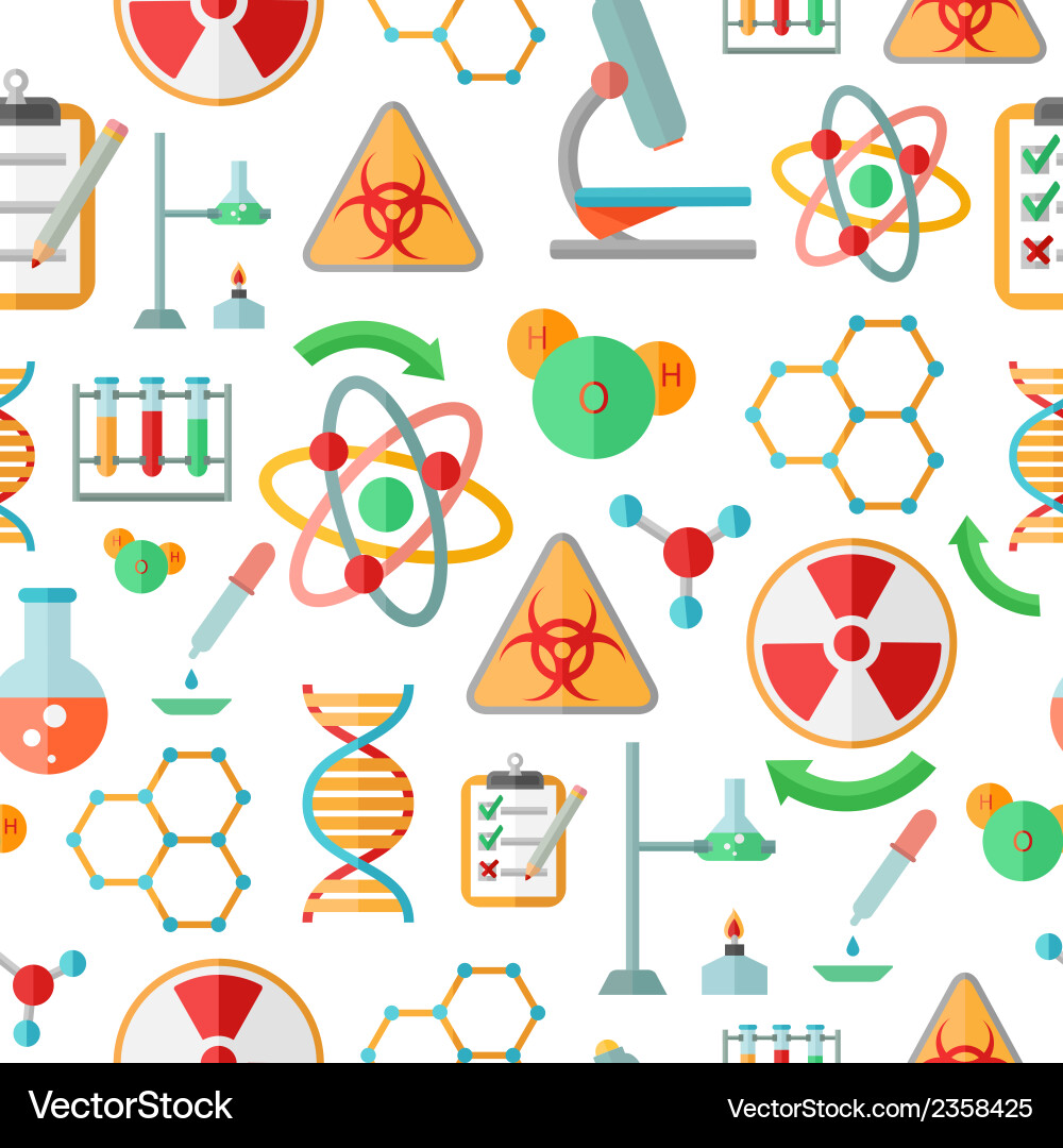 Chemistry research seamless pattern Royalty Free Vector