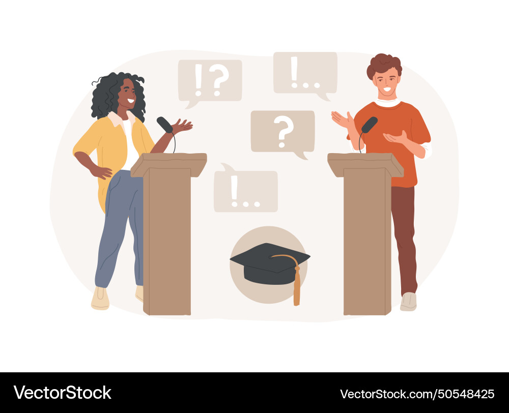 Debating club isolated concept Royalty Free Vector Image