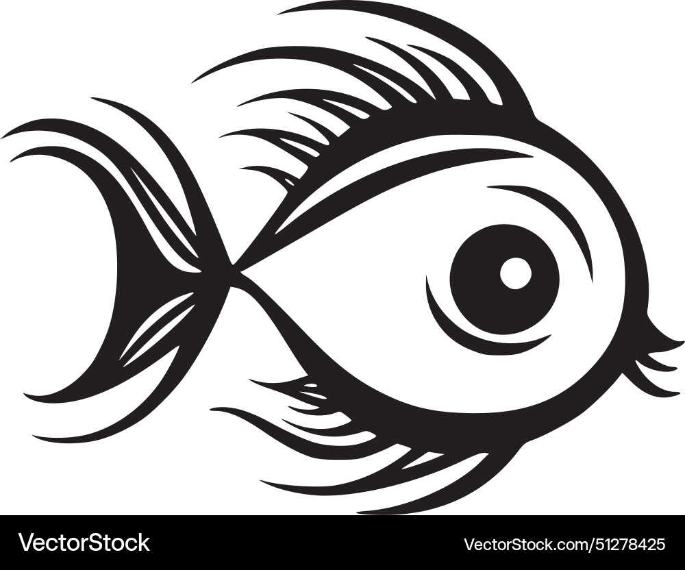 Fish - black and white Royalty Free Vector Image